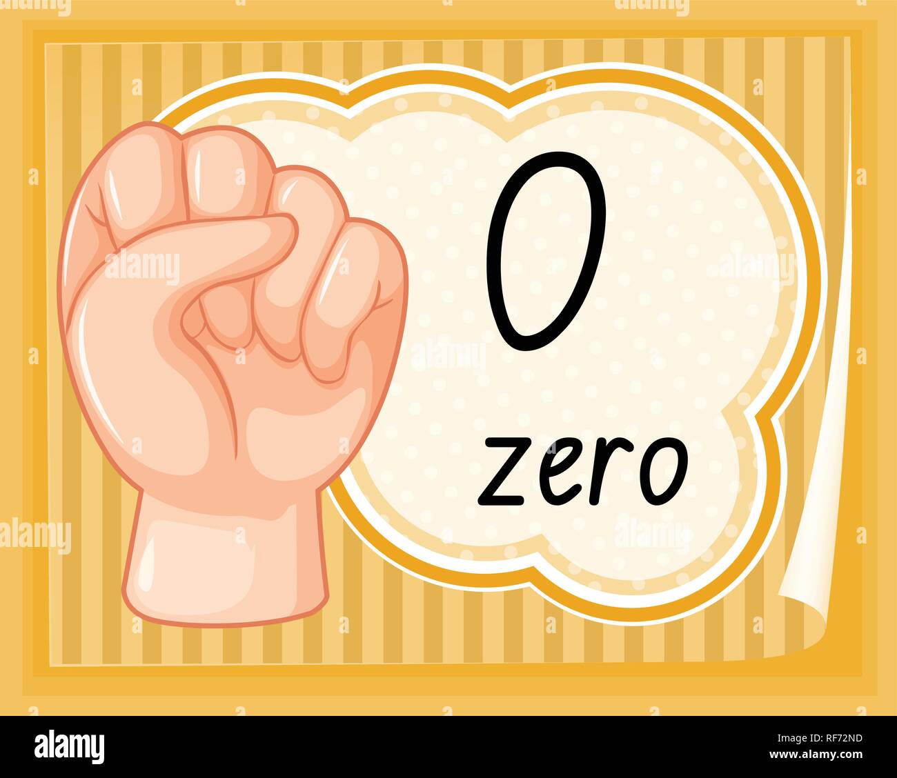 Hand gesture number zero illustration Stock Vector Image & Art - Alamy