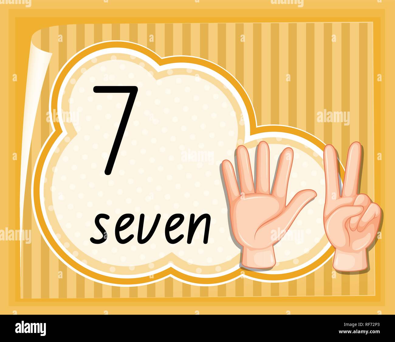 Seven finger hand sign Stock Vector Images - Alamy
