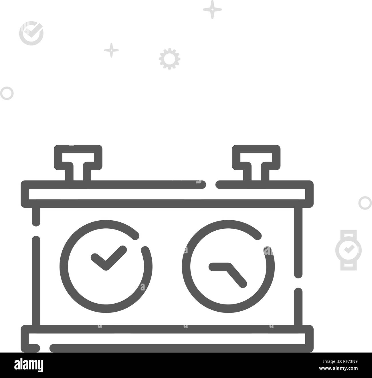 Chess Clock Vector Line Icon. Dual Clockface Symbol, Pictogram, Sign ... Chess Clock Vector Line Icon. Dual Clockface Symbol, Pictogram, Sign ...