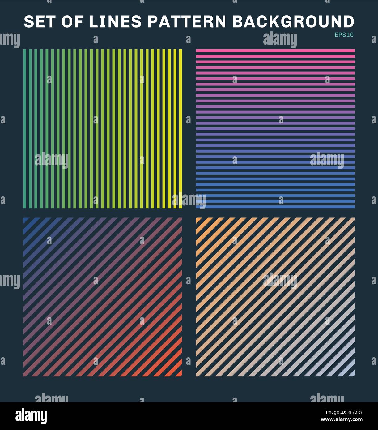 Set of colorful lines pattern background and texture. Minimal covers ...