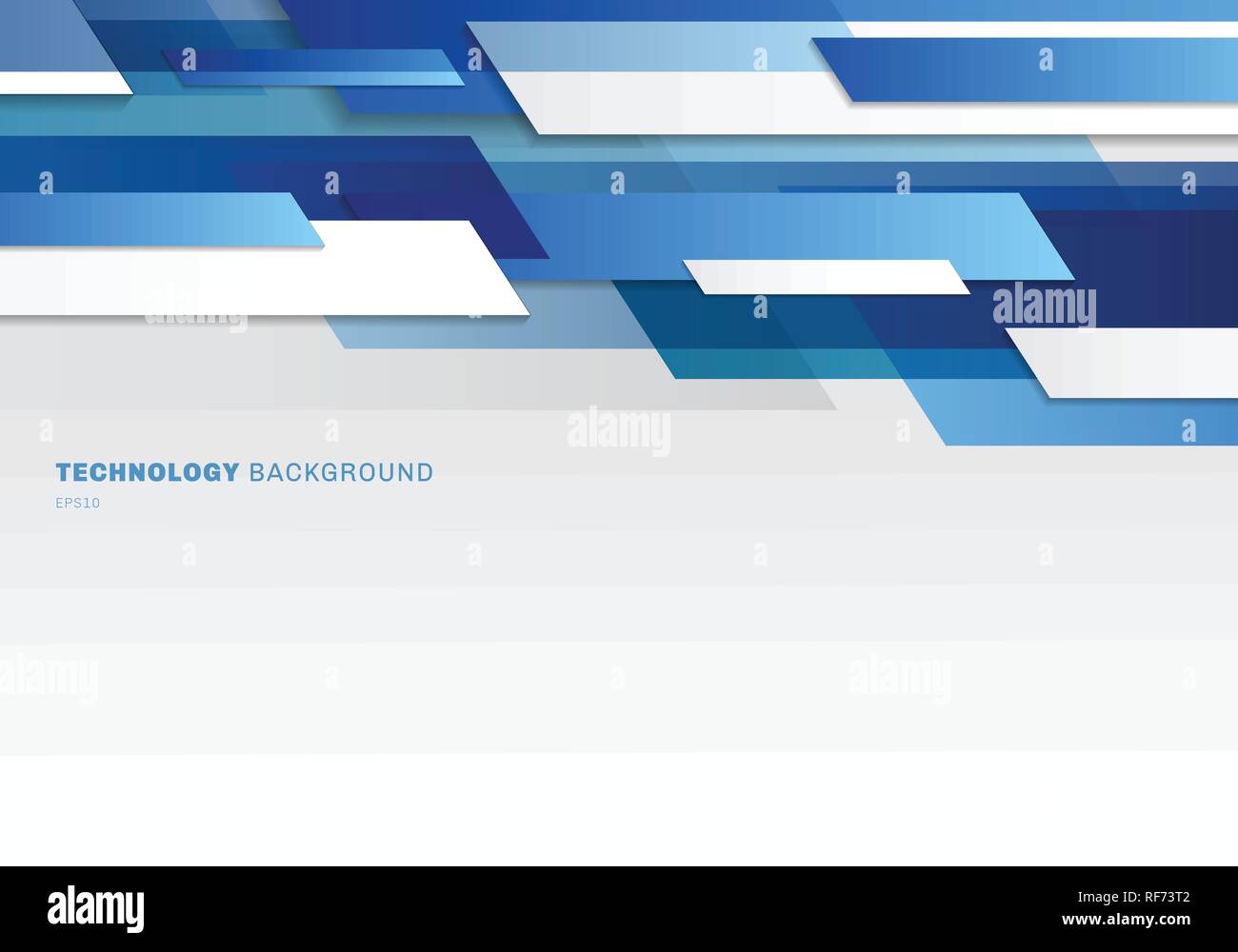 Abstract header blue and white shiny geometric shapes overlapping ...