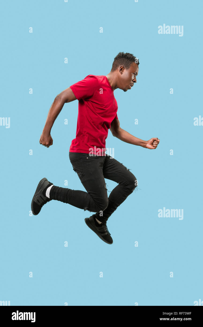 Business man jumping running forward hi-res stock photography and ...