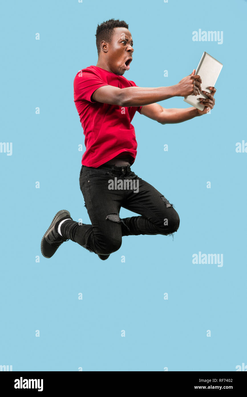 Excited Man Jumping