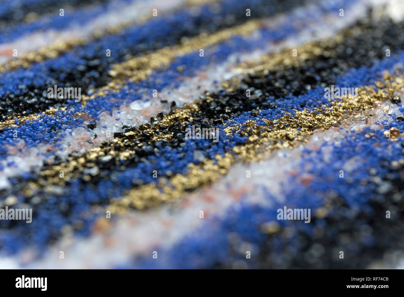 Layered blur sand pattern. Marble style background. Blue and gold ...