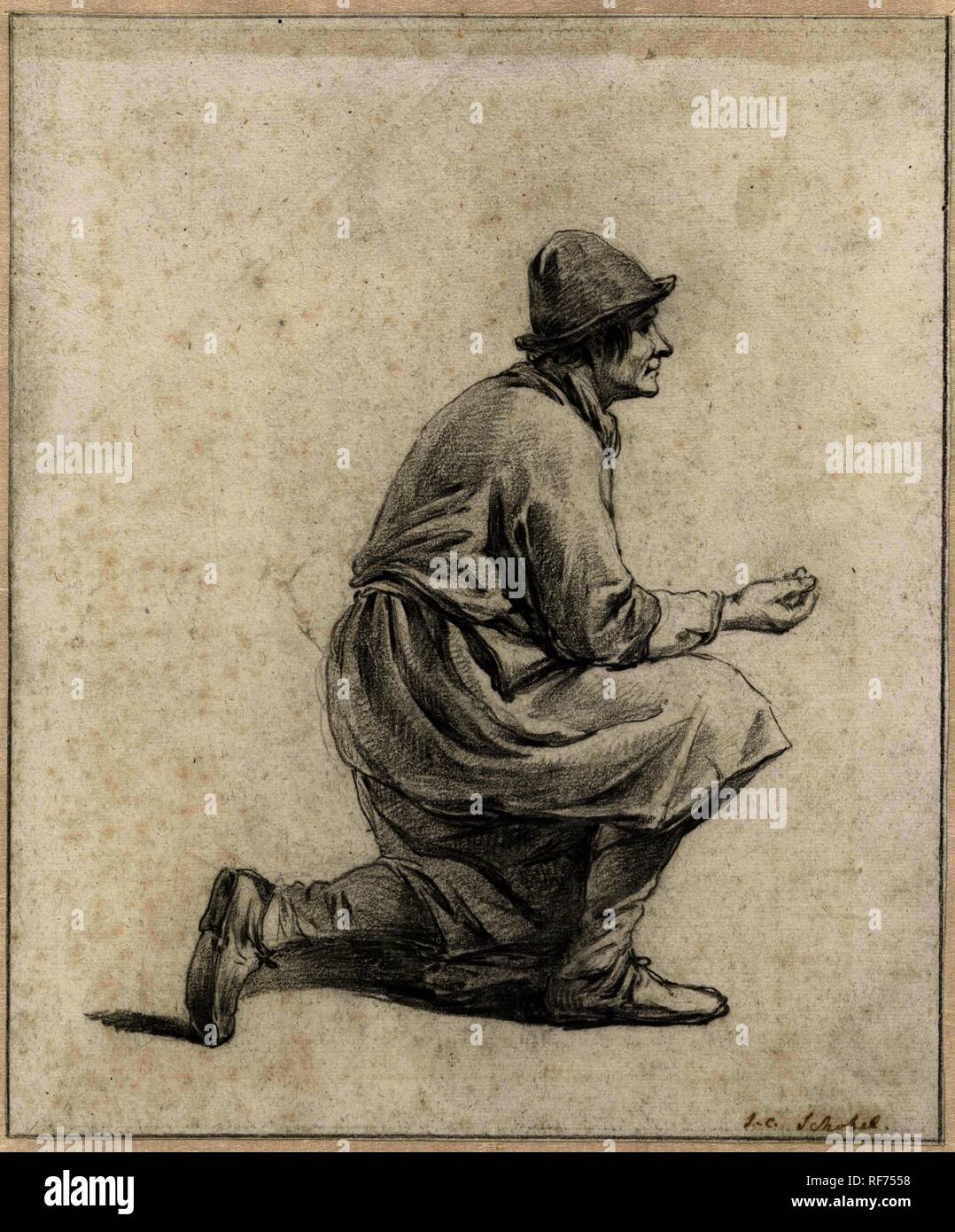 Kneeling profile hi-res stock photography and images - Alamy