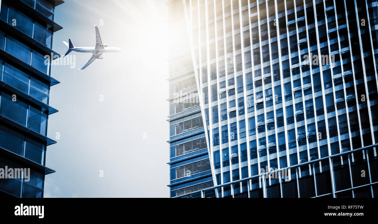 facade of modern office building, blue toned images Stock Photo - Alamy