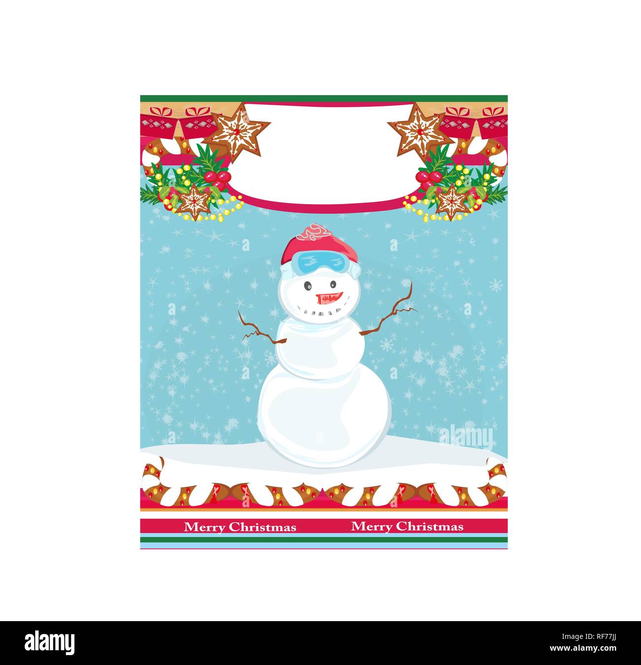 Happy snowman card Stock Vector Image & Art - Alamy