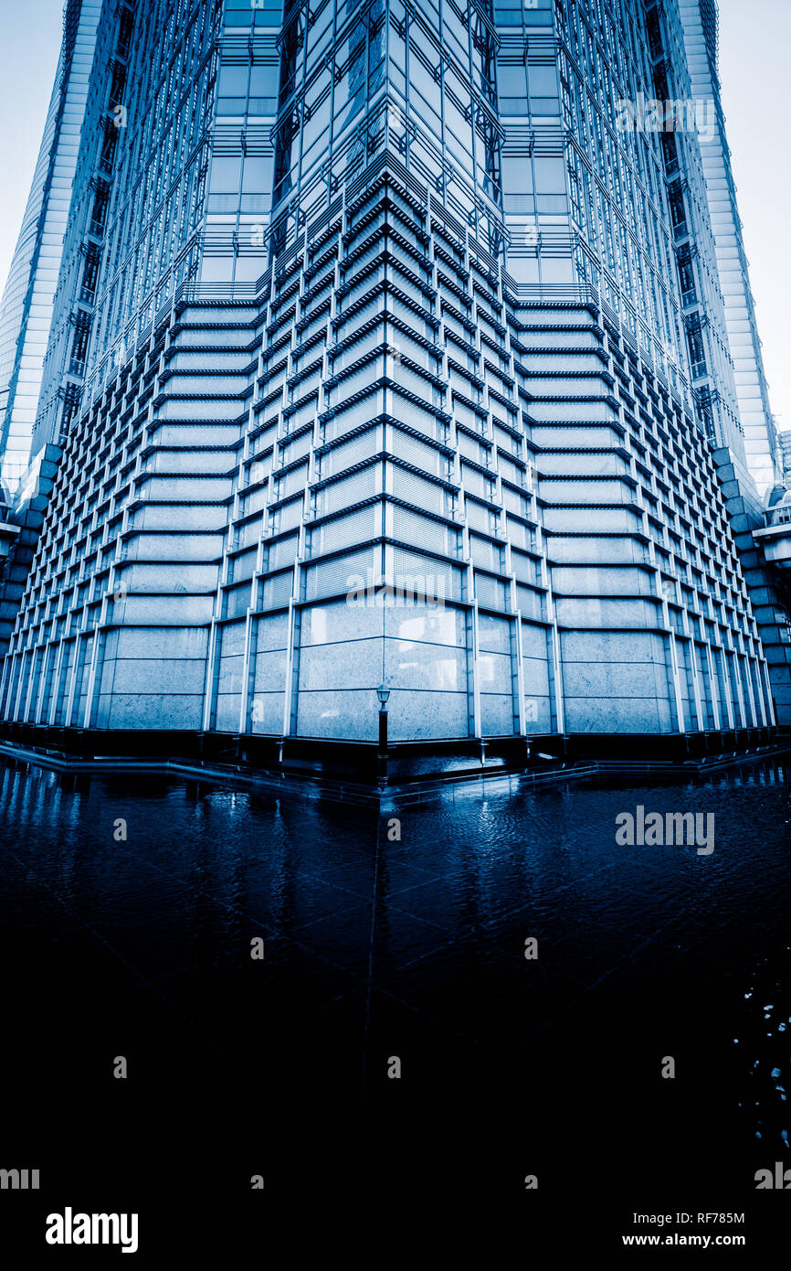 facade of modern office building, blue toned images Stock Photo - Alamy