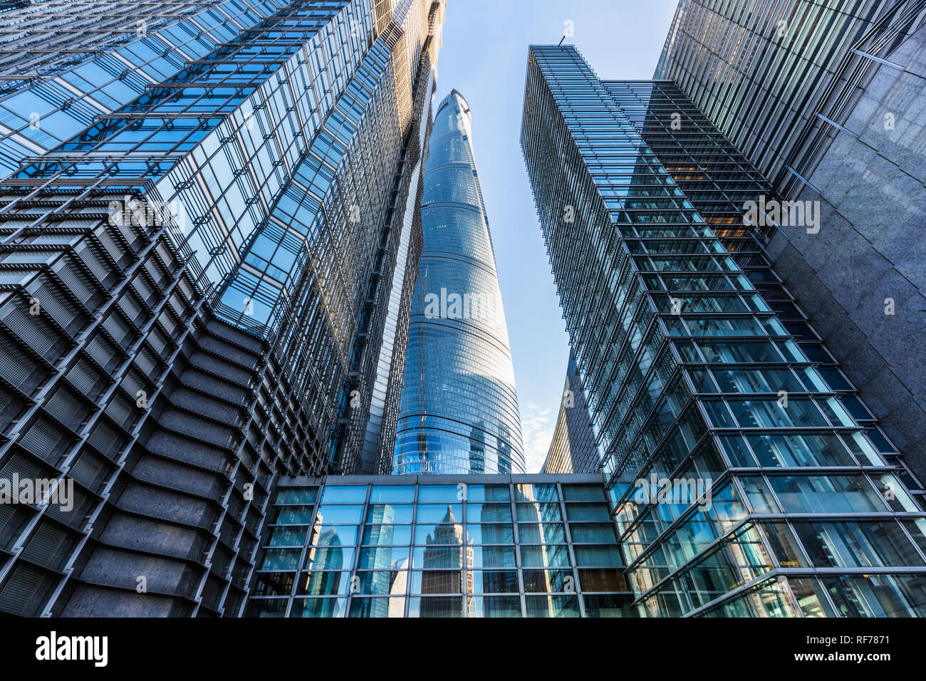 facade of modern office building, blue toned images Stock Photo - Alamy