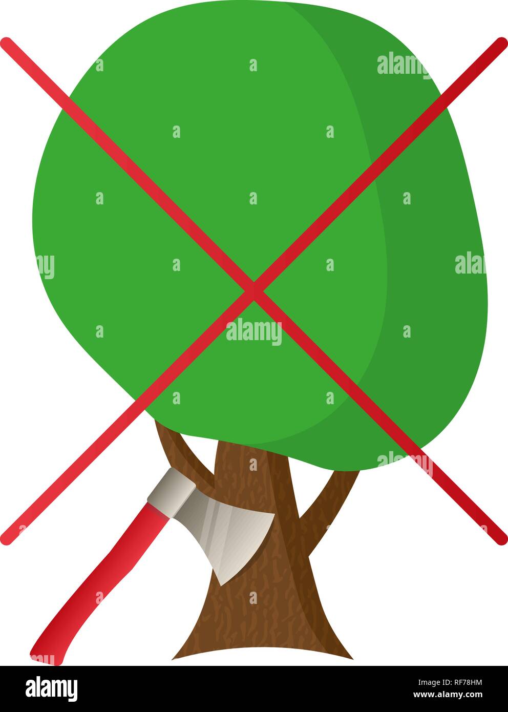 The sign of the ban on cutting trees vector illustration Stock Vector ...