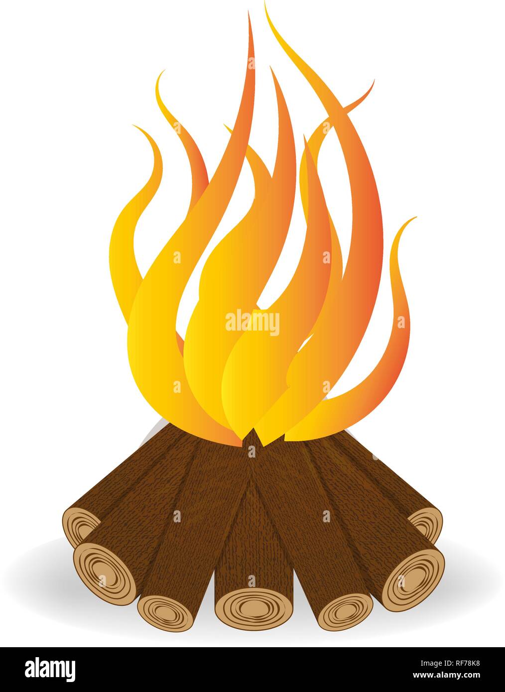 Bonfire in cartoon style, fire vector illustration Stock Vector Image ...