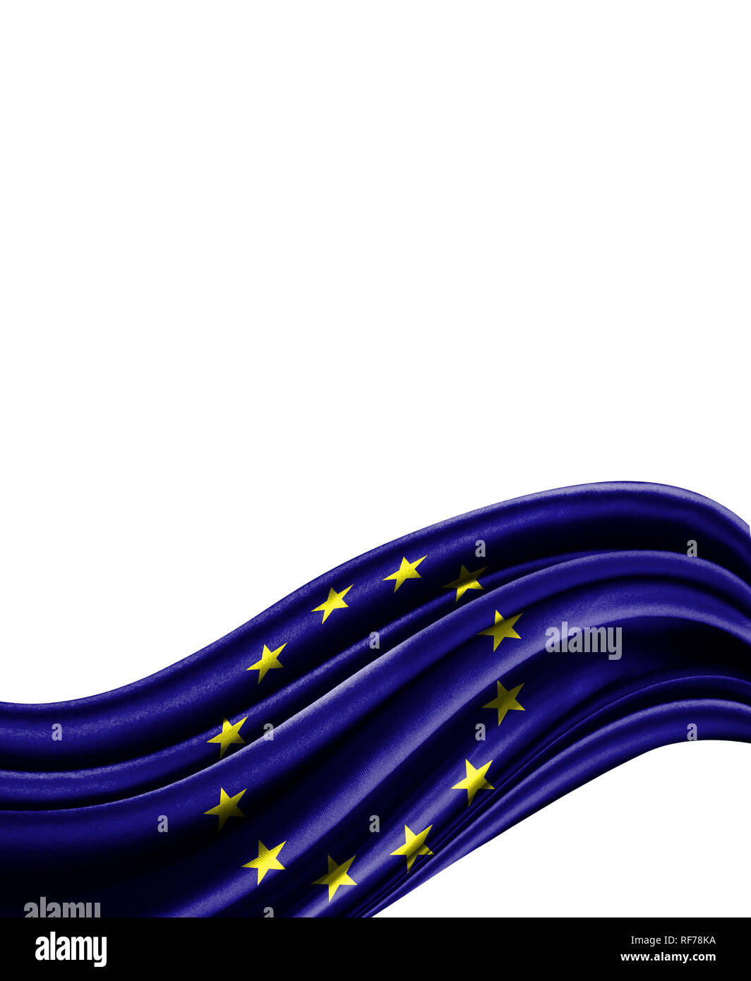 European Union flag on cloth isolated on white background Stock Photo ...