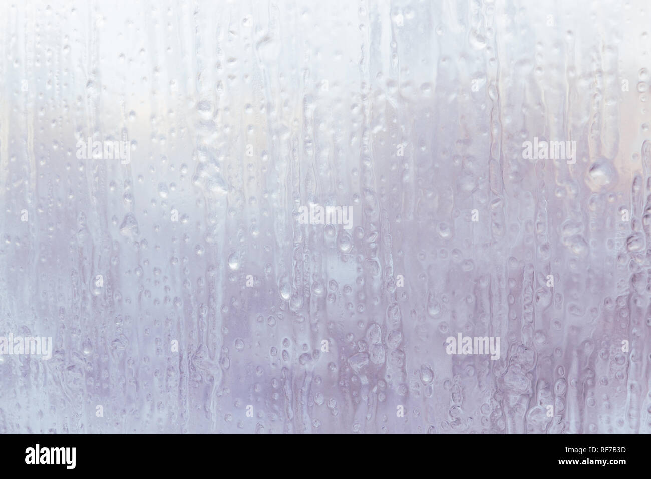 Frozen window in winter with drops and drips Stock Photo - Alamy