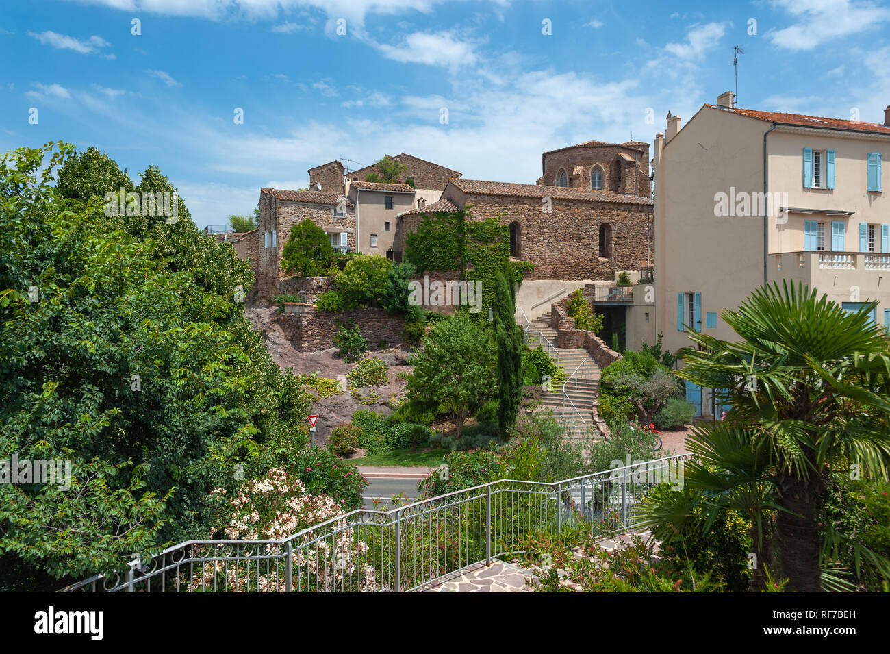 Historic old town with the chapel Saint Michel, Roquebrune-sur-Argens ...