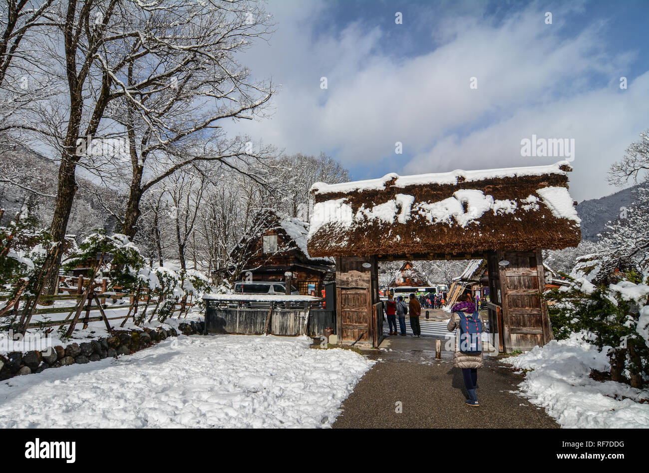 Gifu, Japan - Dec 29, 2015. Historic Village of Shirakawago at winter ...