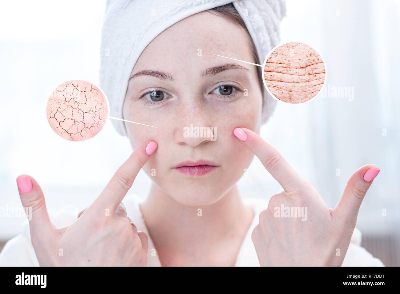 Beautiful woman face zoom wrinkles hi-res stock photography and images ...