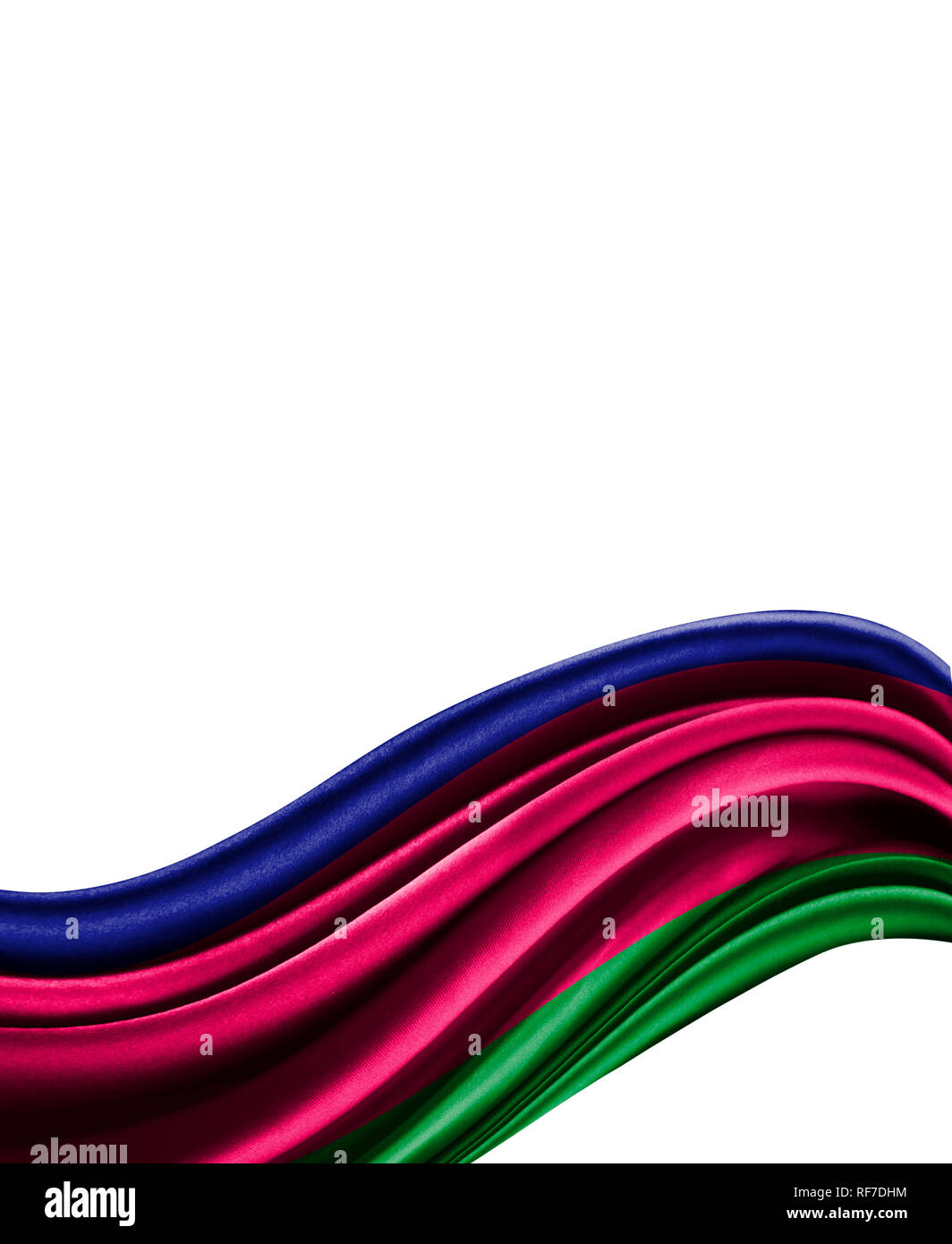 Kuban peoples republic flag on cloth isolated on white background Stock ...