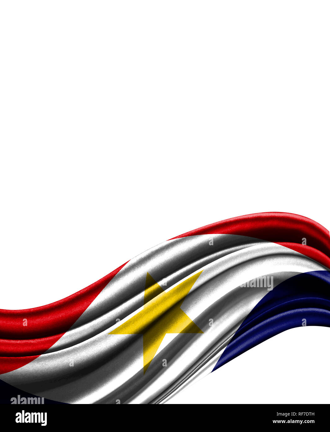 Saba flag on cloth isolated on white background Stock Photo - Alamy