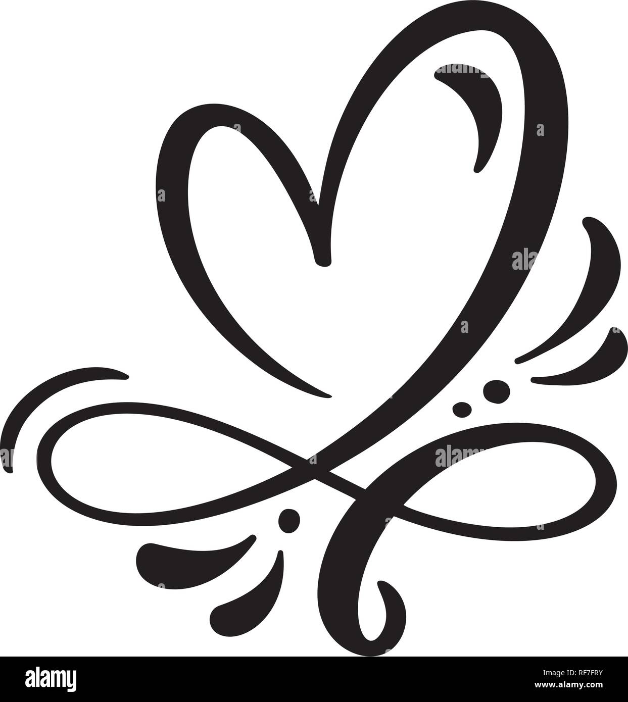 Heart love sign Vector illustration. Romantic symbol linked, join ...