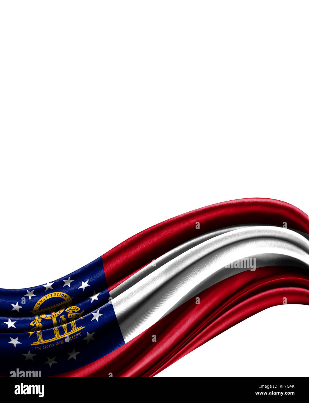 State of Georgia flag on cloth isolated on white background Stock Photo ...