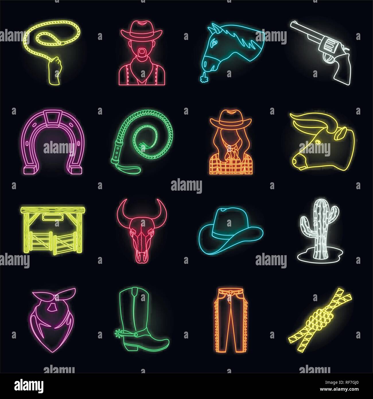 Neon cowgirl sign Stock Vector Images - Alamy