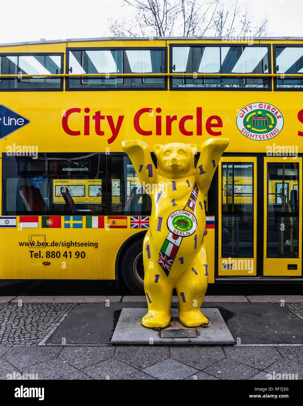 Berlin,Mitte. Upright yellow Buddy Bear. Welcome to Berlin bear next to ...