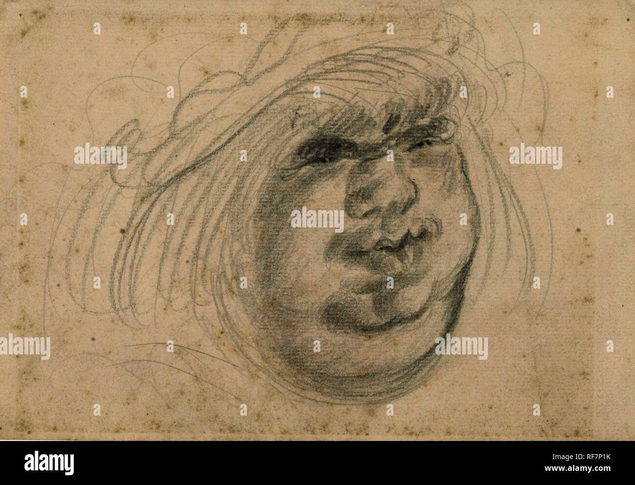 Study of a face of a giant, for an illustration from Fran?ois Rabelais ...