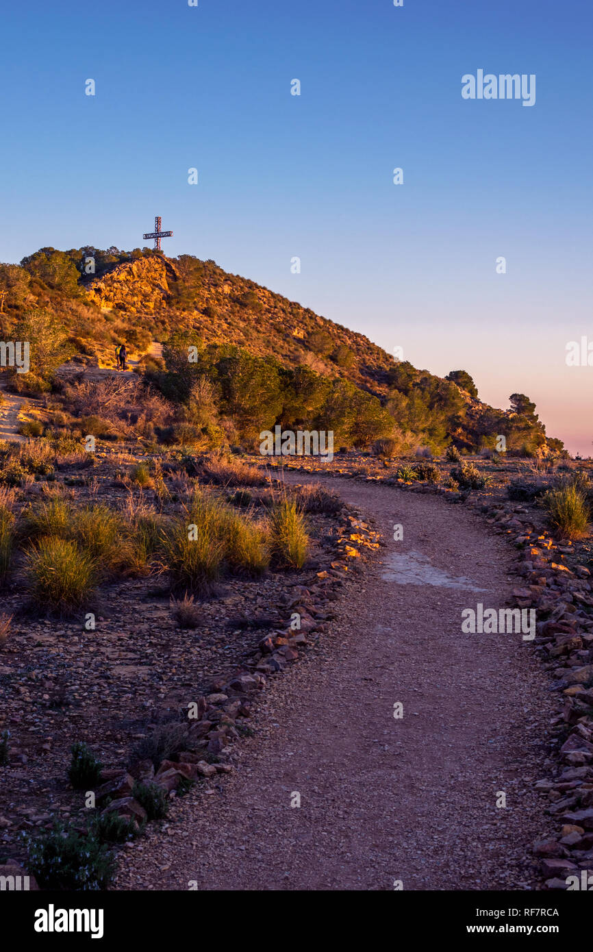 Pilgrimage trip to the cross at the top of the mountain Stock Photo - Alamy