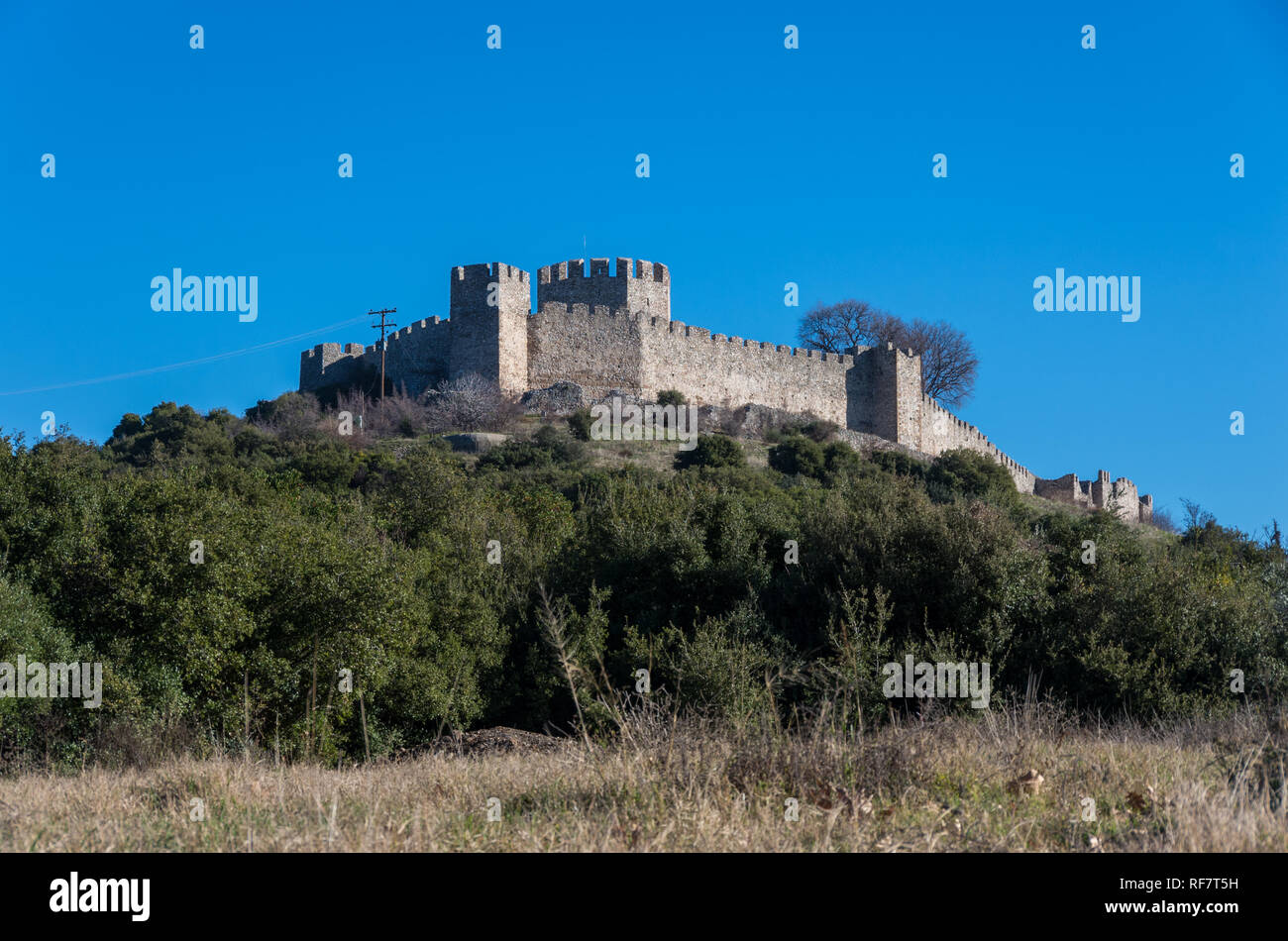 Panoramic view of the famous castle of Platamonas. It is a Crusader ...