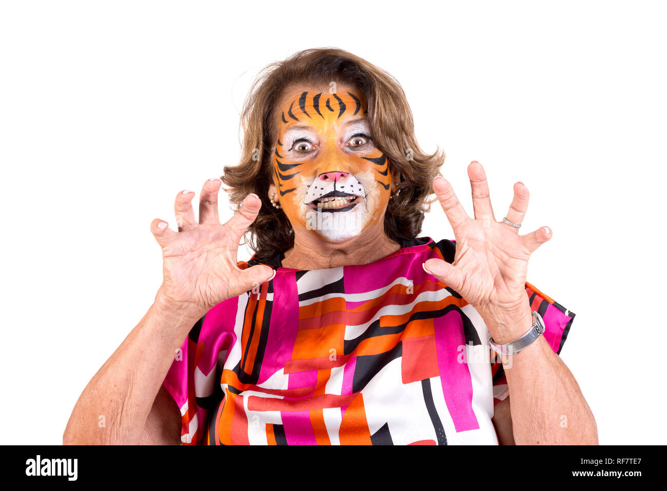 Tiger face paint hi-res stock photography and images - Alamy