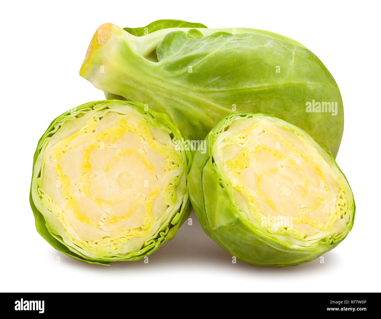 sliced brussels sprouts path isolated Stock Photo - Alamy
