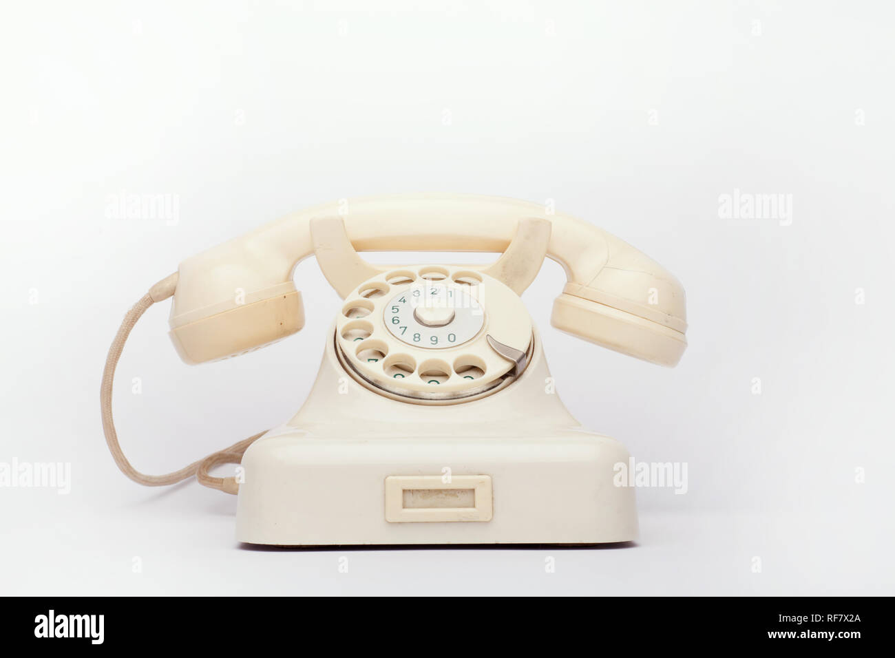 Old telephone on the white background, isolated Stock Photo - Alamy