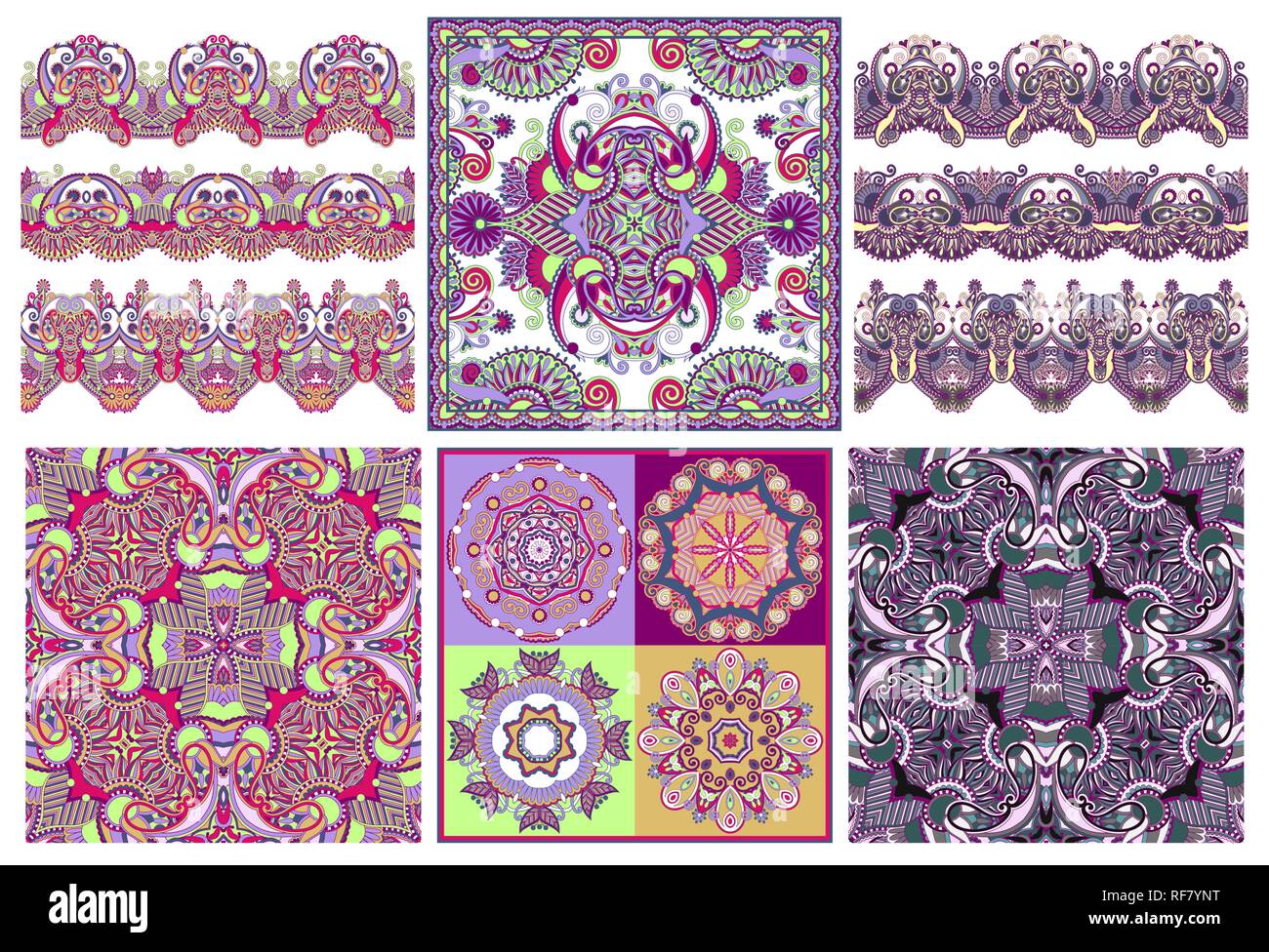 set of circle lace and bandanna design Stock Vector Image & Art - Alamy