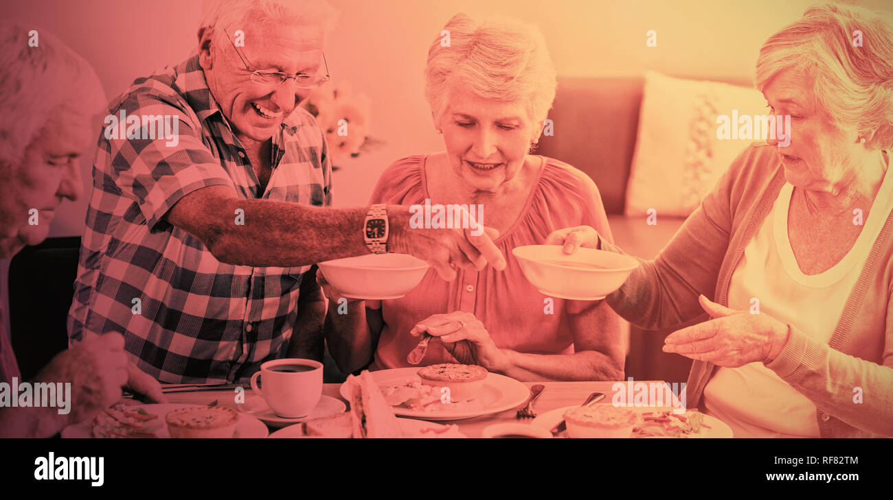 Seniors having lunch together Stock Photo - Alamy