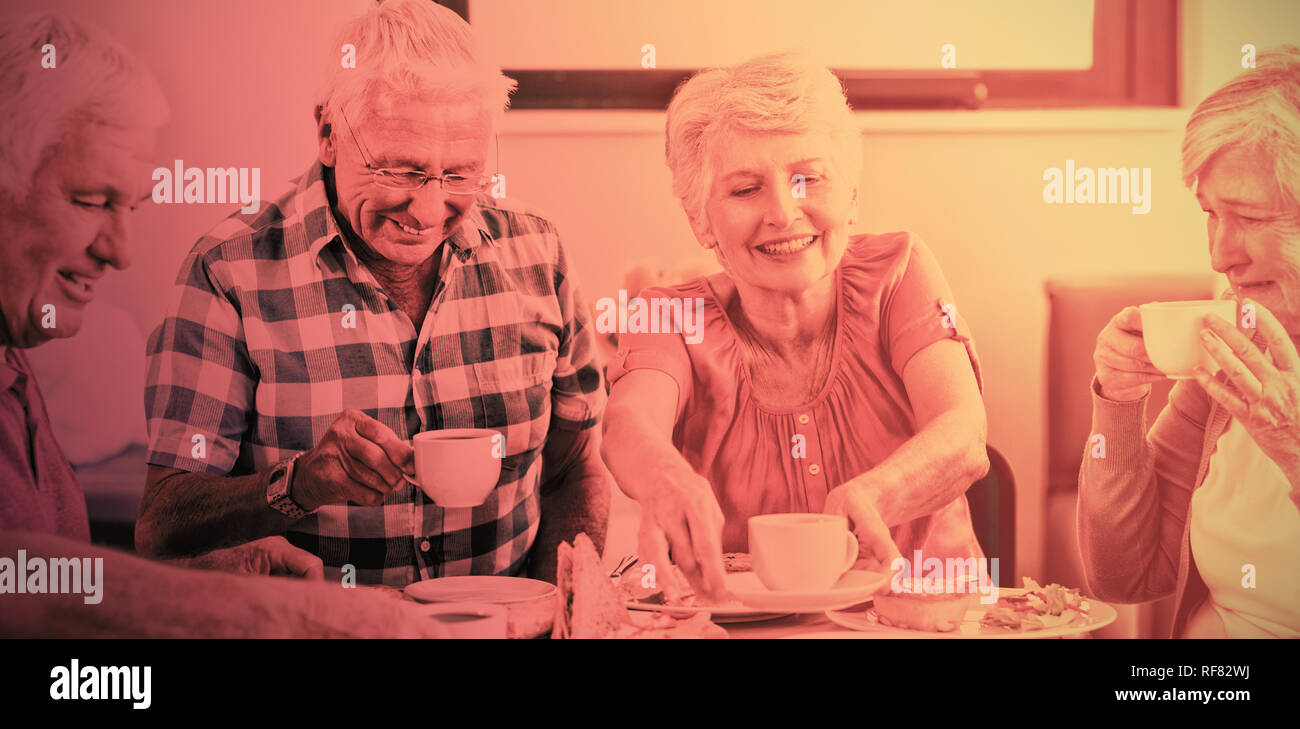 Seniors having lunch together Stock Photo - Alamy