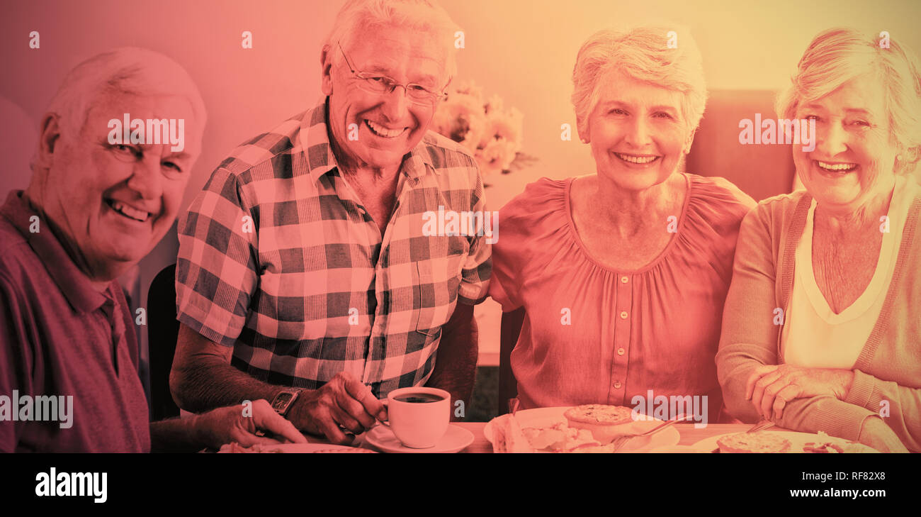 Seniors having lunch together Stock Photo - Alamy