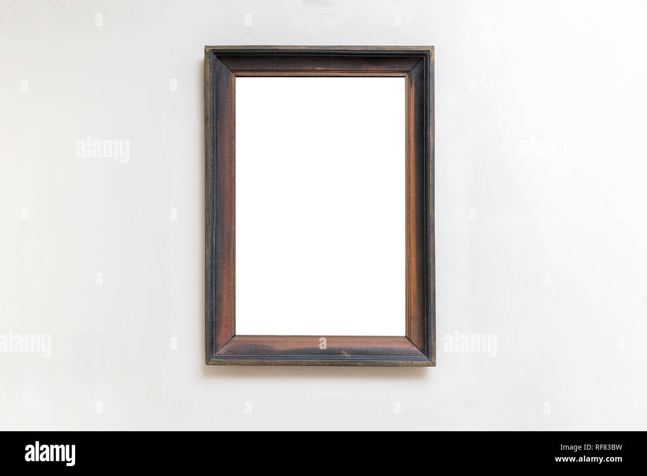 Blank empty frame in art gallery. Museum exhibition white clipping path ...