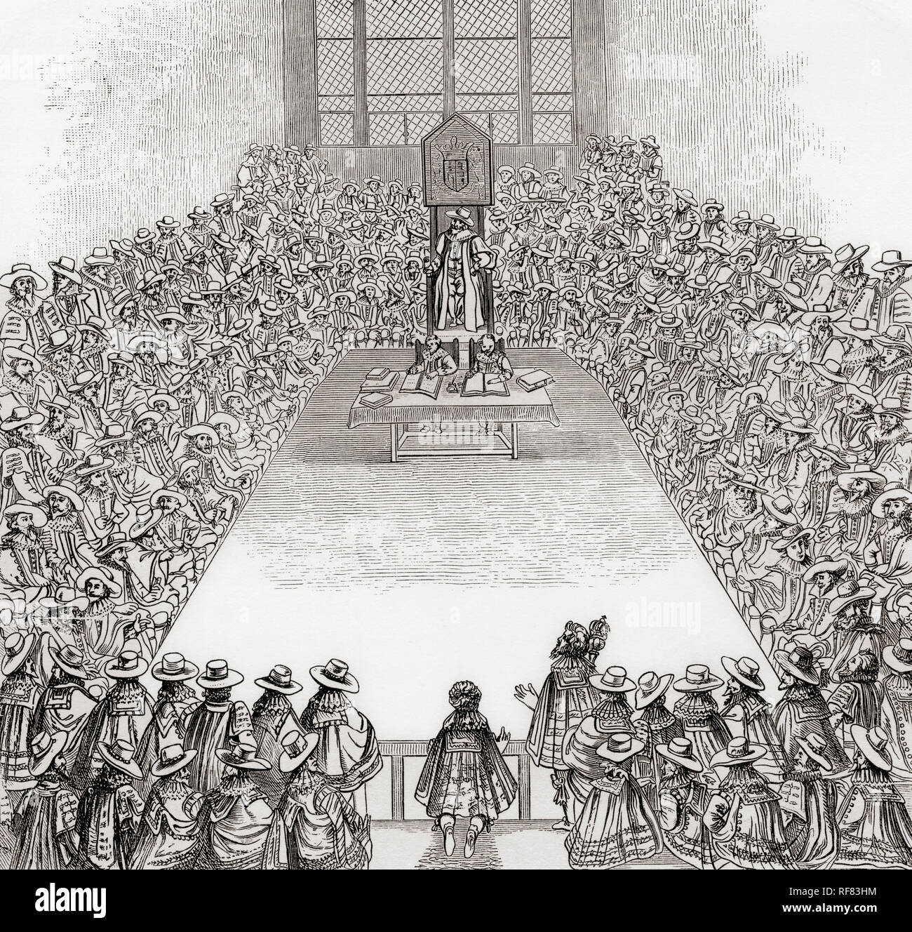 The House of Commons in the time of James I, Westminster Palace, London ...