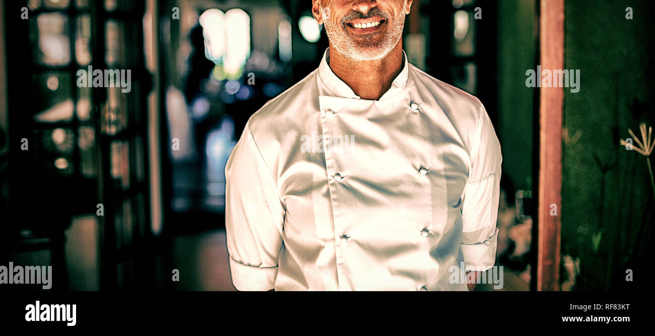 Portrait of chef standing with hands behind back Stock Photo - Alamy
