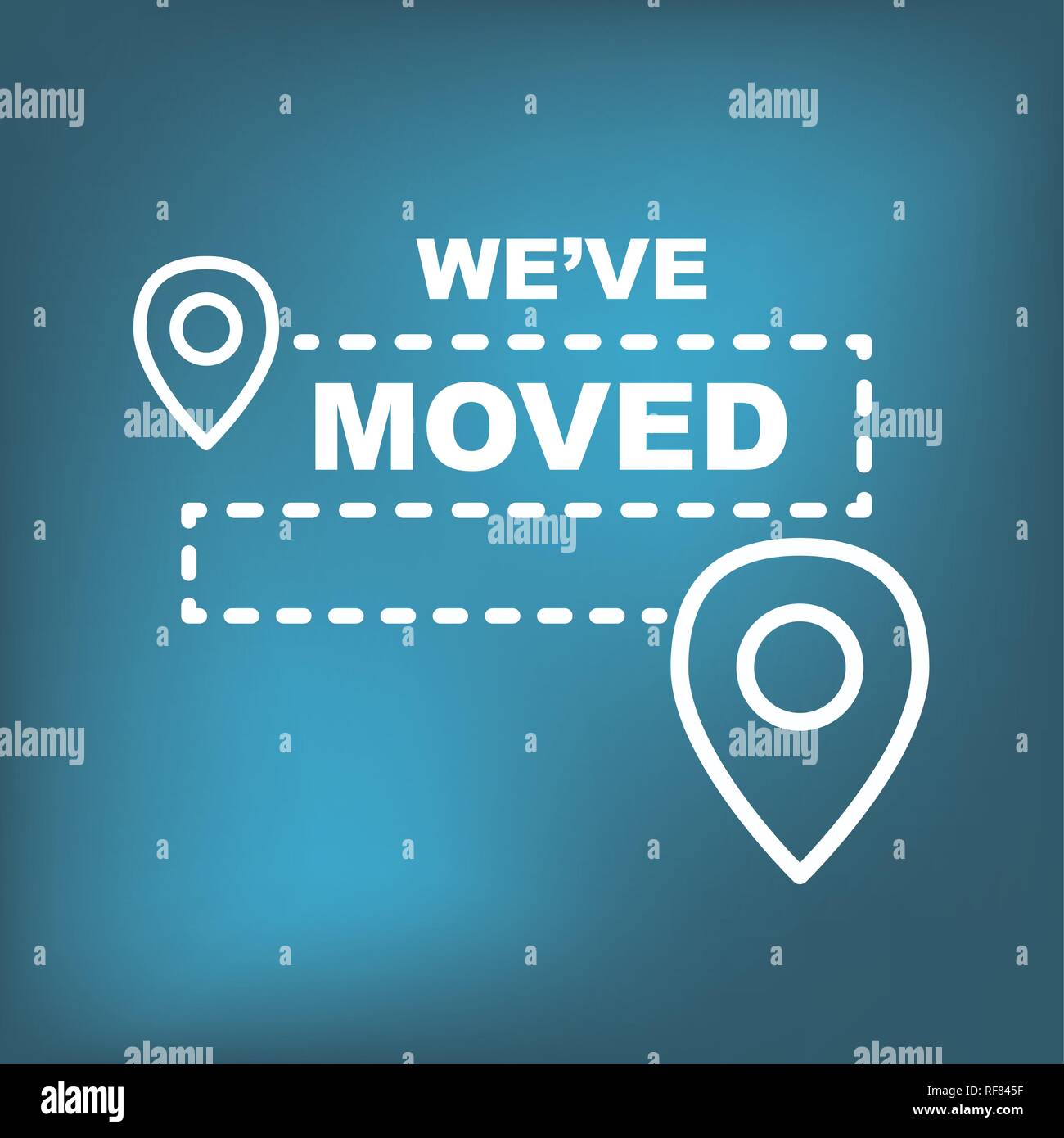 We've Moved Sign with Text Typography and icon to convey moving Stock ...