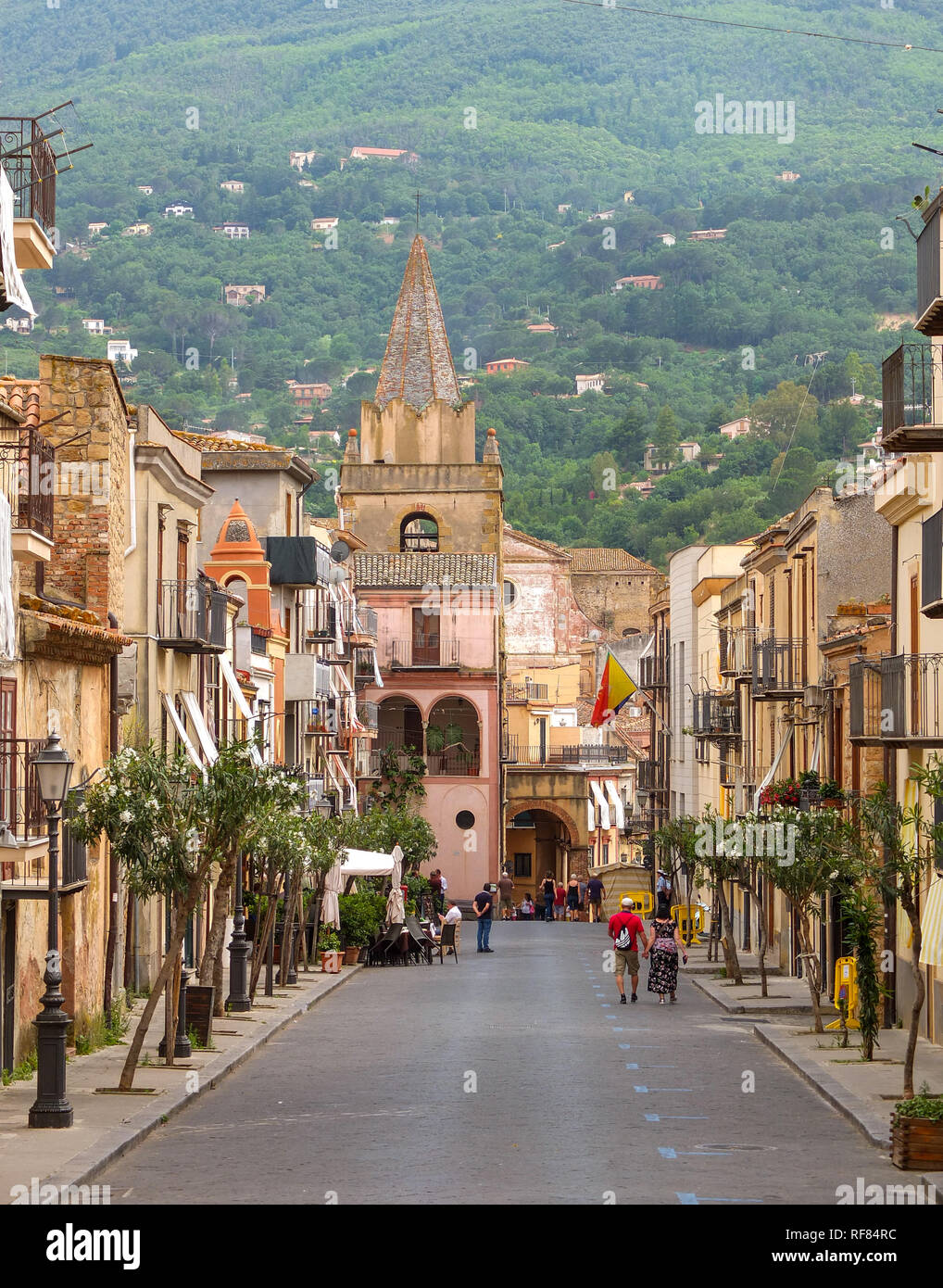 View of the small town of Castelbuono, Sicily, Italy Stock Photo - Alamy