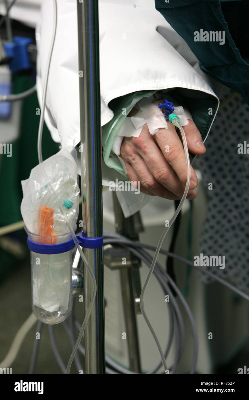 Patient during operation, infusion, anaesthetic, Germany Stock Photo ...