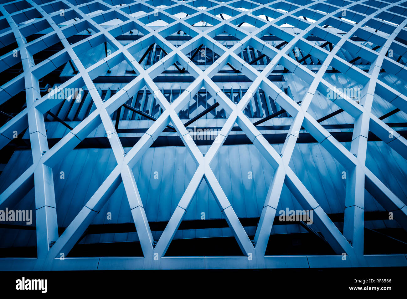 facade of modern office building, blue toned images Stock Photo - Alamy