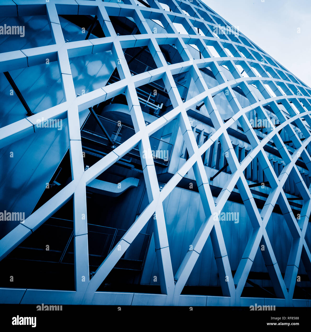 facade of modern office building, blue toned images Stock Photo - Alamy