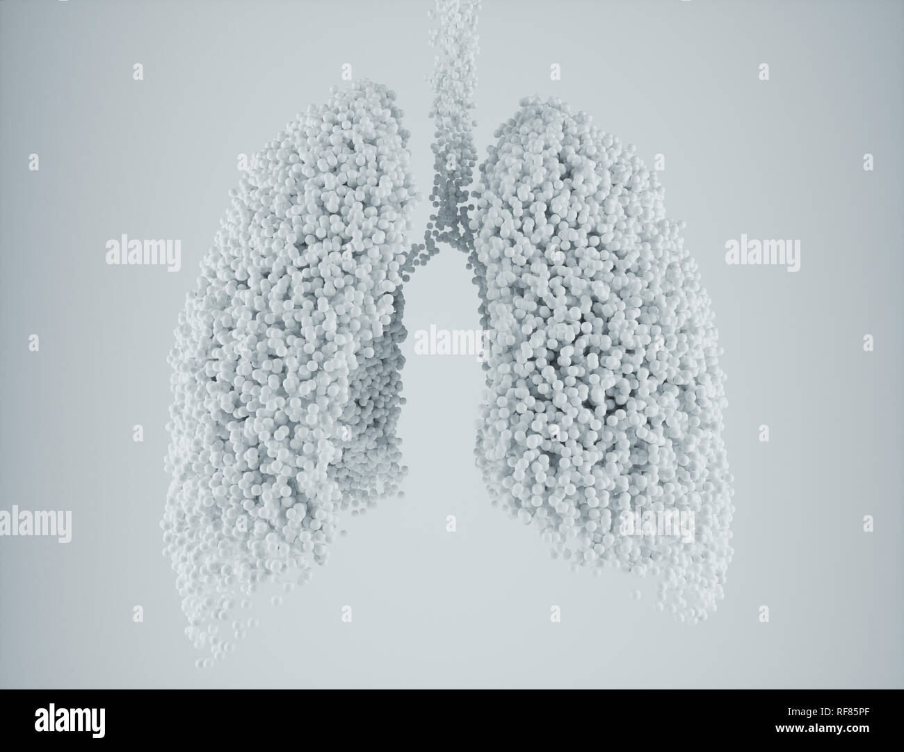 Nanoparticles in the lungs on white background - 3D Rendering Stock ...