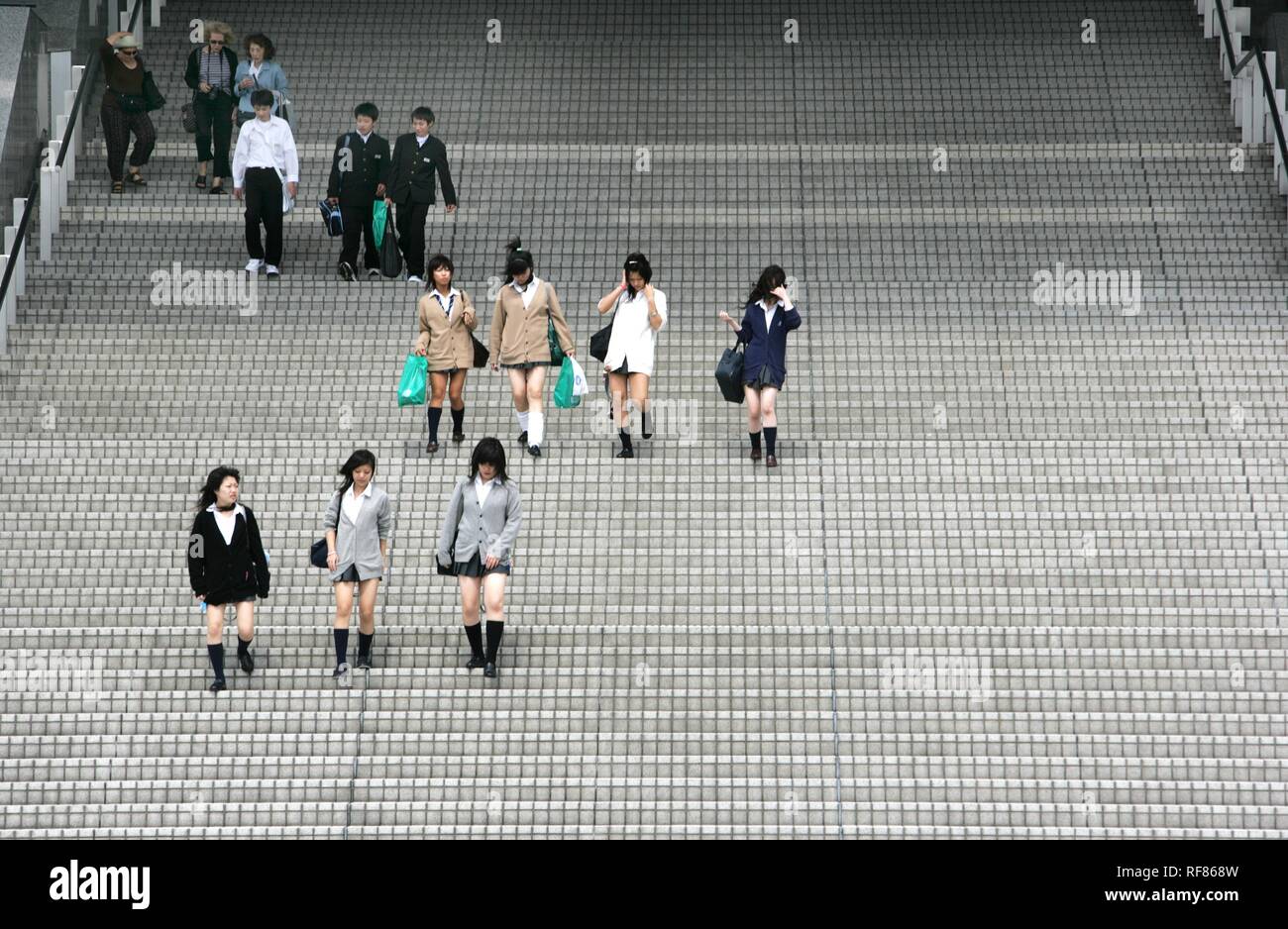 School class excursion to Odaiba, Tokyo, Japan, Asia Stock Photo - Alamy