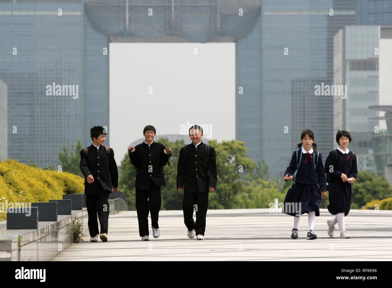 School class excursion to Odaiba, Tokyo, Japan, Asia Stock Photo - Alamy