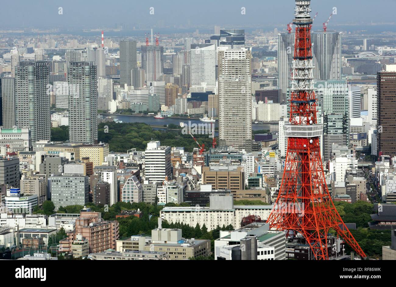 Tokyo Tower, districts Shinbashi, Shiba and Daimon, Tokyo, Japan Stock Photo - Alamy