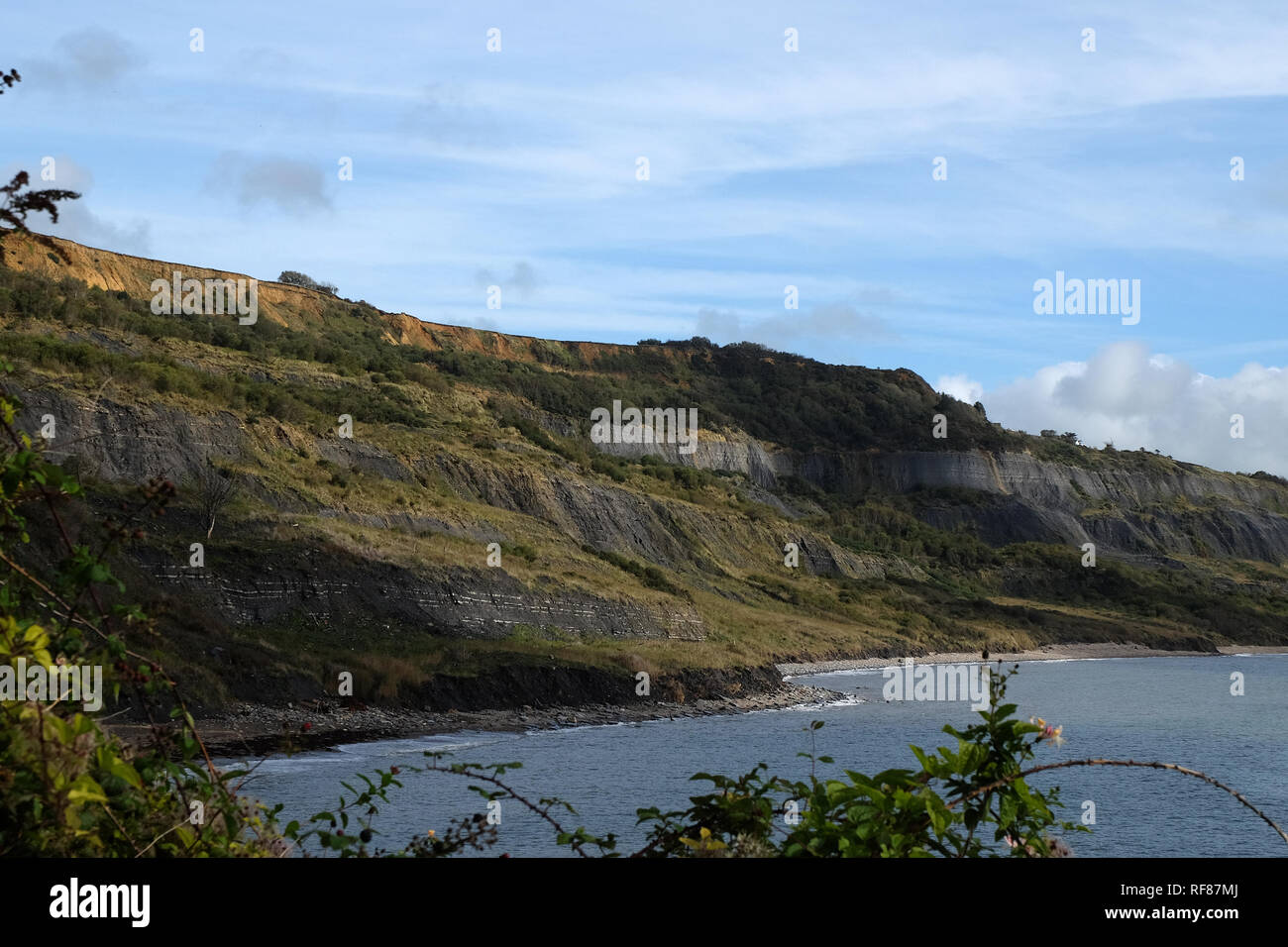 Sea & cliffs at Lyme Regis, Dorset, English Riviera, UK Stock Photo - Alamy