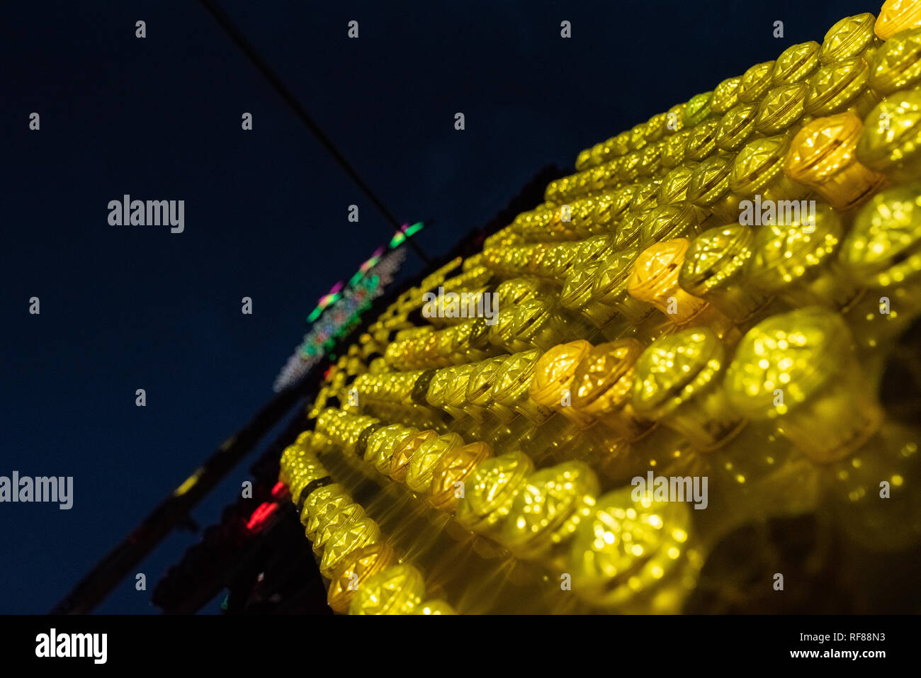 Light bulbs of colors and shapes in a fair attraction Stock Photo - Alamy